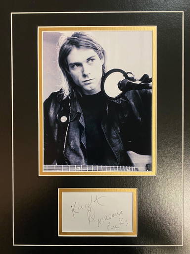 Kurt Cobain Autographed Display