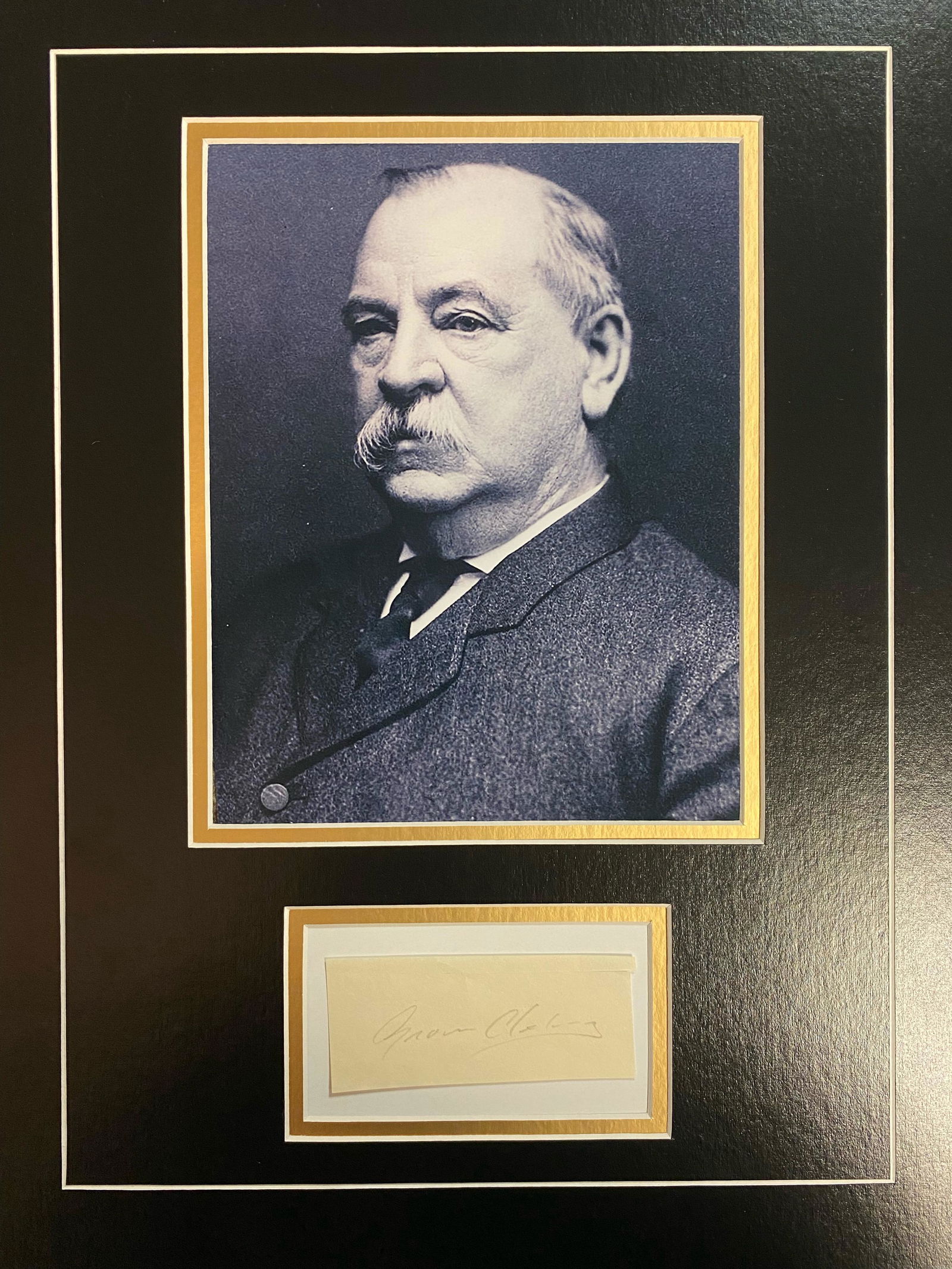 Grover Cleveland Autographed Display