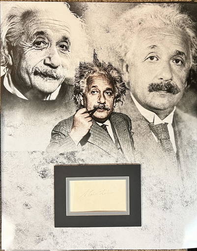 Albert Einstein Autographed Display
