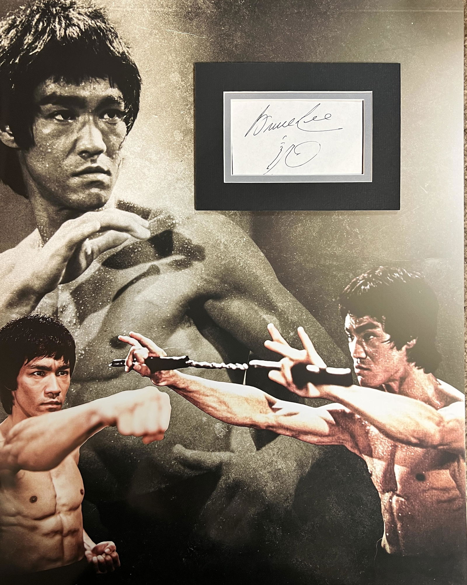 Bruce Lee Autographed Display
