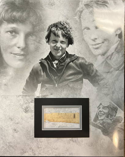 Amelia Earhart Autographed Display - Oct 17, 2022 | ICZ Auctions in FL