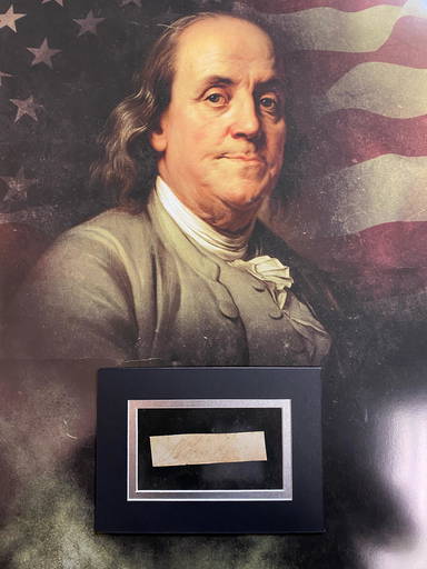 Ben Franklin Autographed Display - Nov 08, 2022 | ICZ Auctions in FL