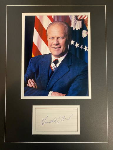 Gerald Ford Autographed Display