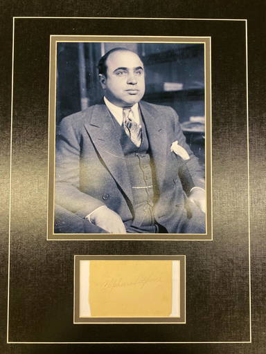 Al Capone Autographed Display (#0046) on Dec 15, 2022 | ICZ Auctions in FL