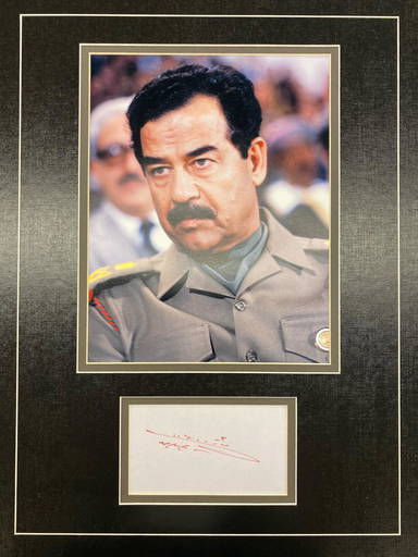 Saddam Hussein Autographed Display (#0074) on Jan 09, 2023 | ICZ ...