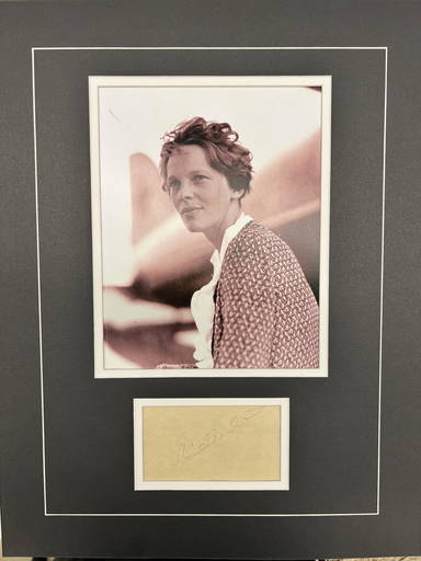 Amelia Earhart Autographed Display
