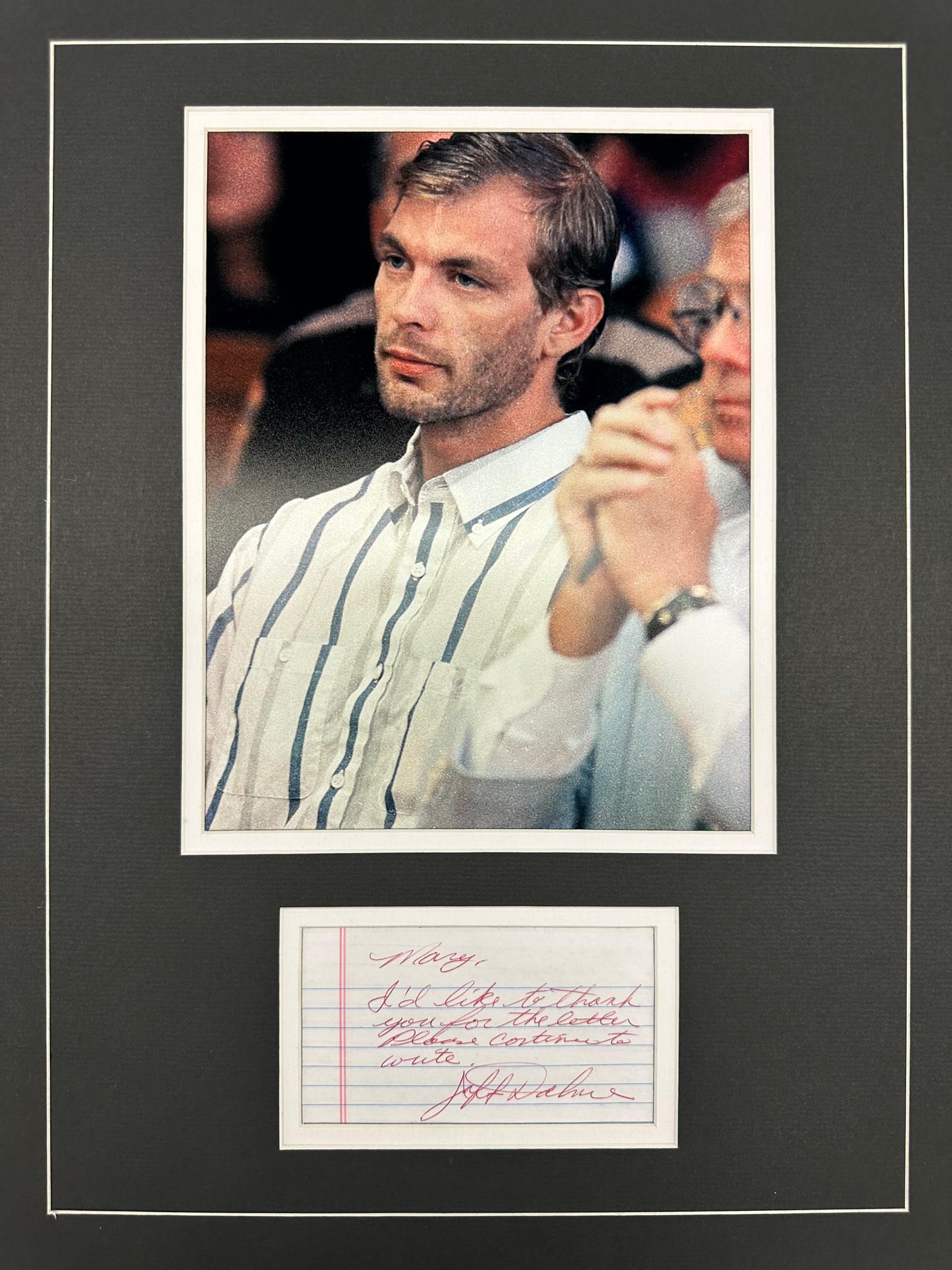 Jeffrey Dahmer Autographed Note Display (#0046) on Feb 26, 2023 | ICZ ...