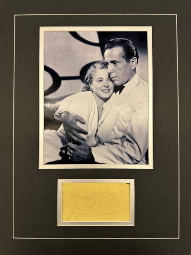 Humphrey Bogart Ingrid Bergman Autographed Display