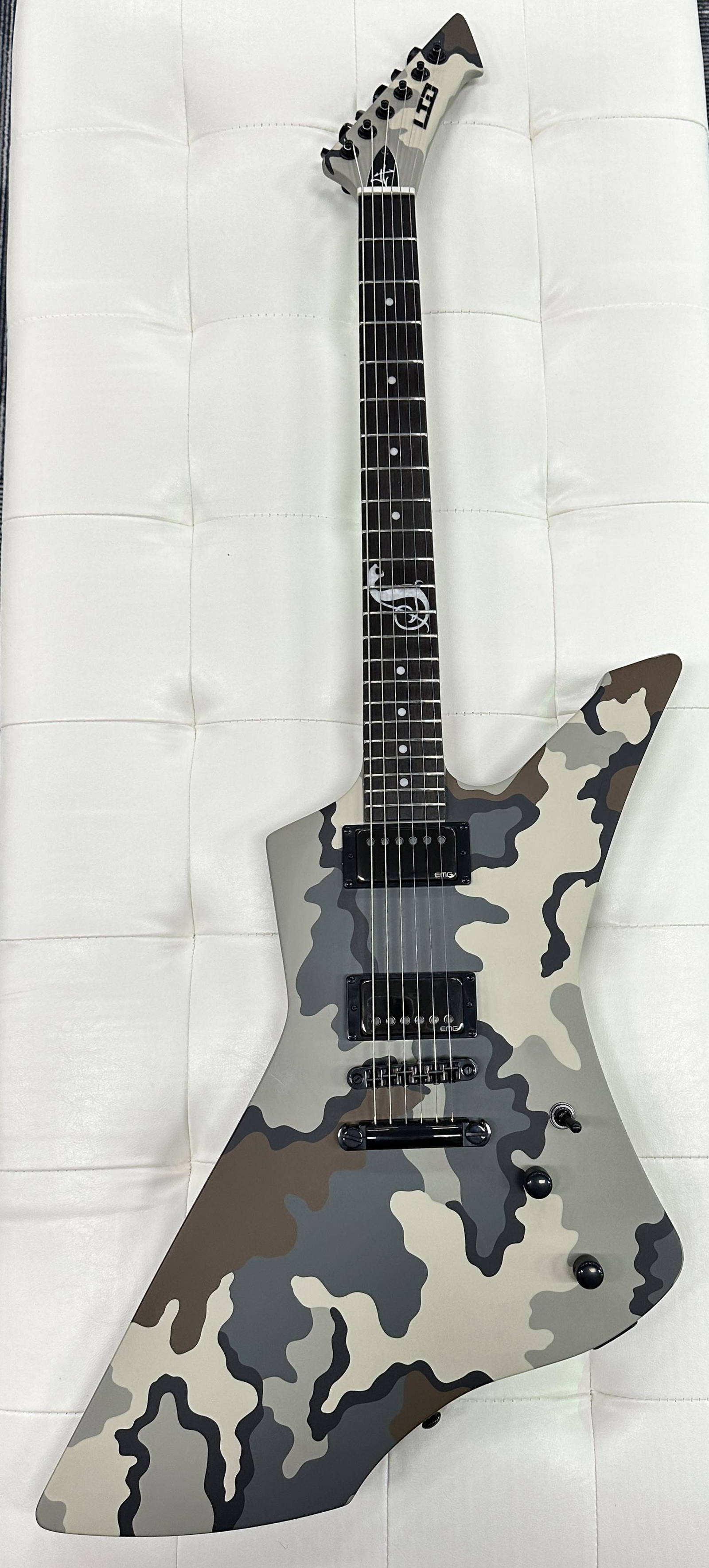 Ltd Hetfield Snakebyte Camo Guitar W/ Case Auction