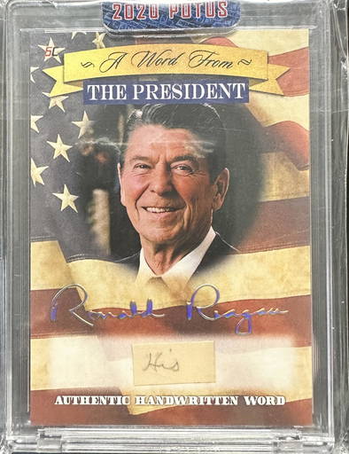 Ronald Reagan Handwritten Word Card