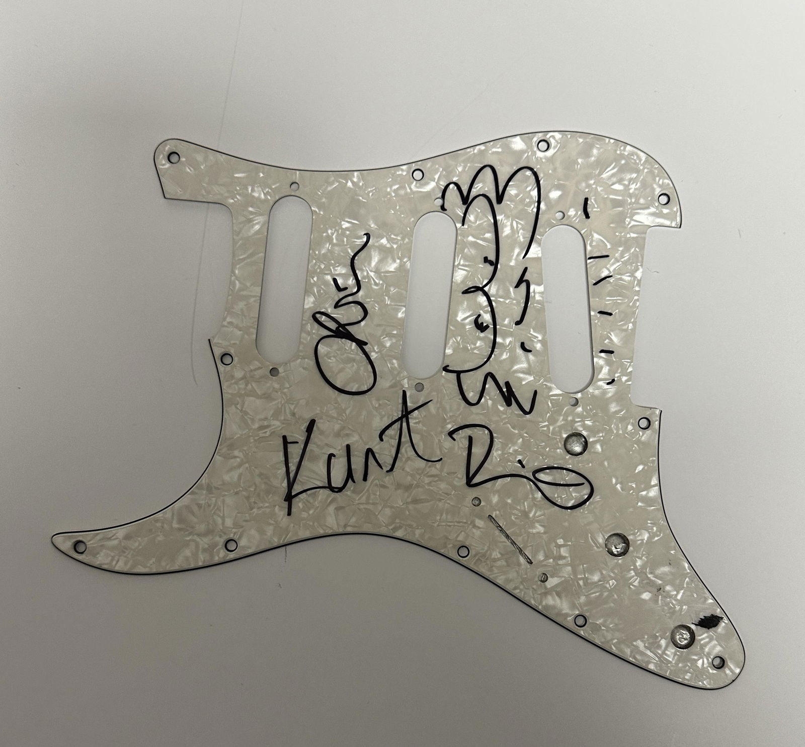 Nirvana Autographed Pickguard Cobain Grohl Krist Auction