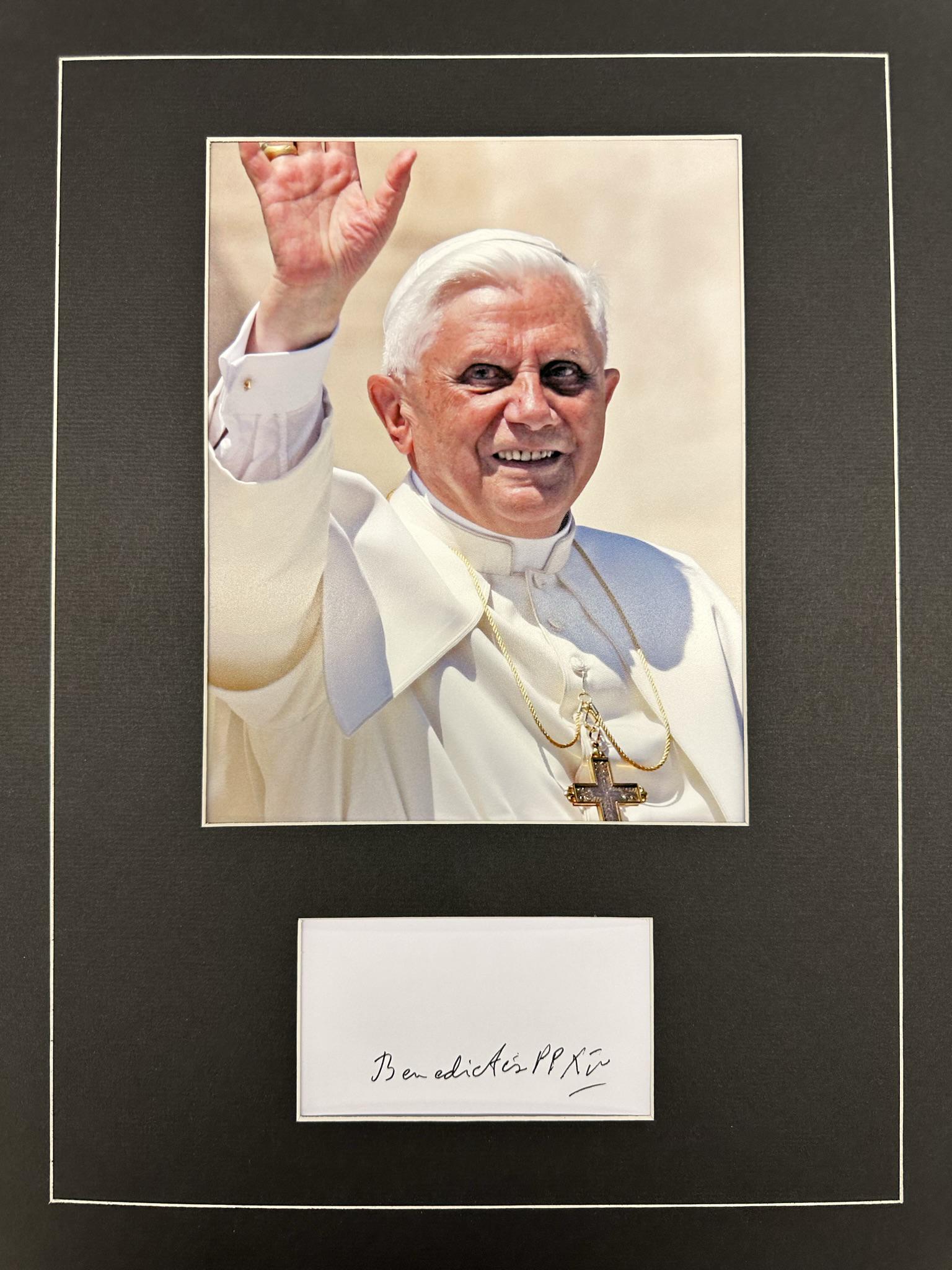 Pope Benedict Xvi Autographed Display