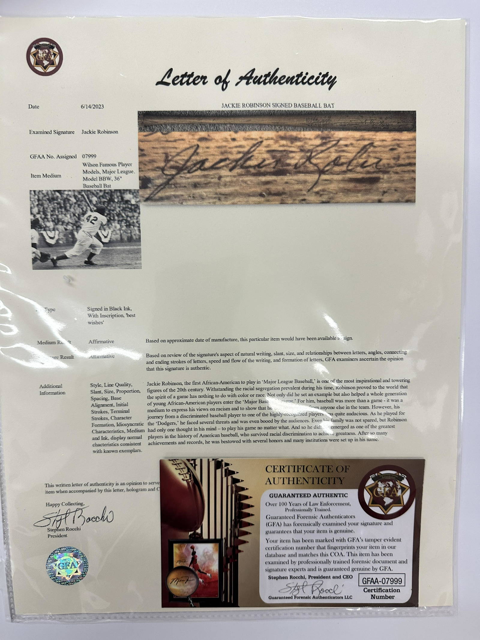 Jackie Robinson Autographed Baseball Auction