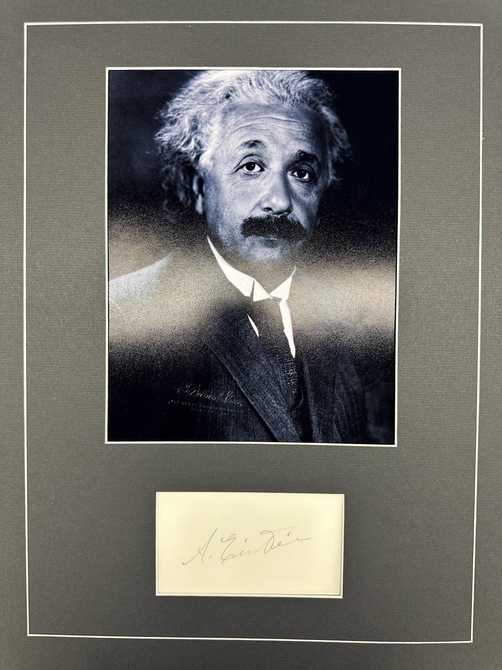 Albert Einstein Autographed Display Auction