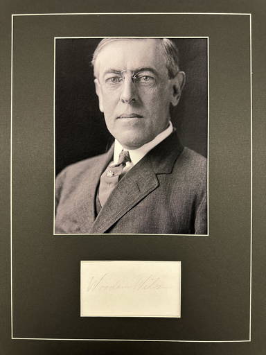 Woodrow Wilson Autographed Display