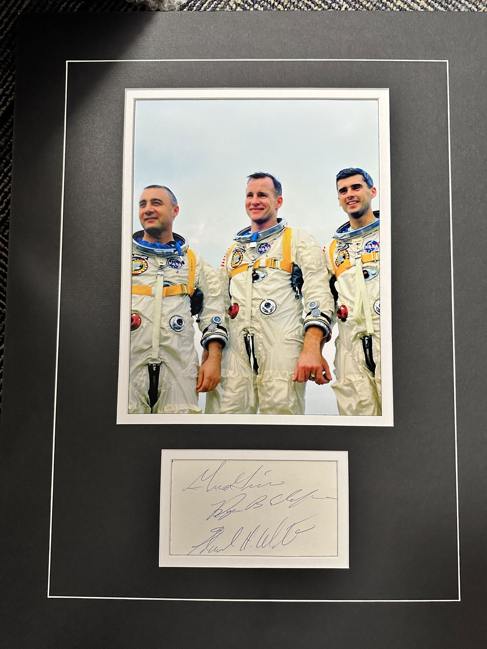 Apollo 1 Autographed Display Grissom White Chafee
