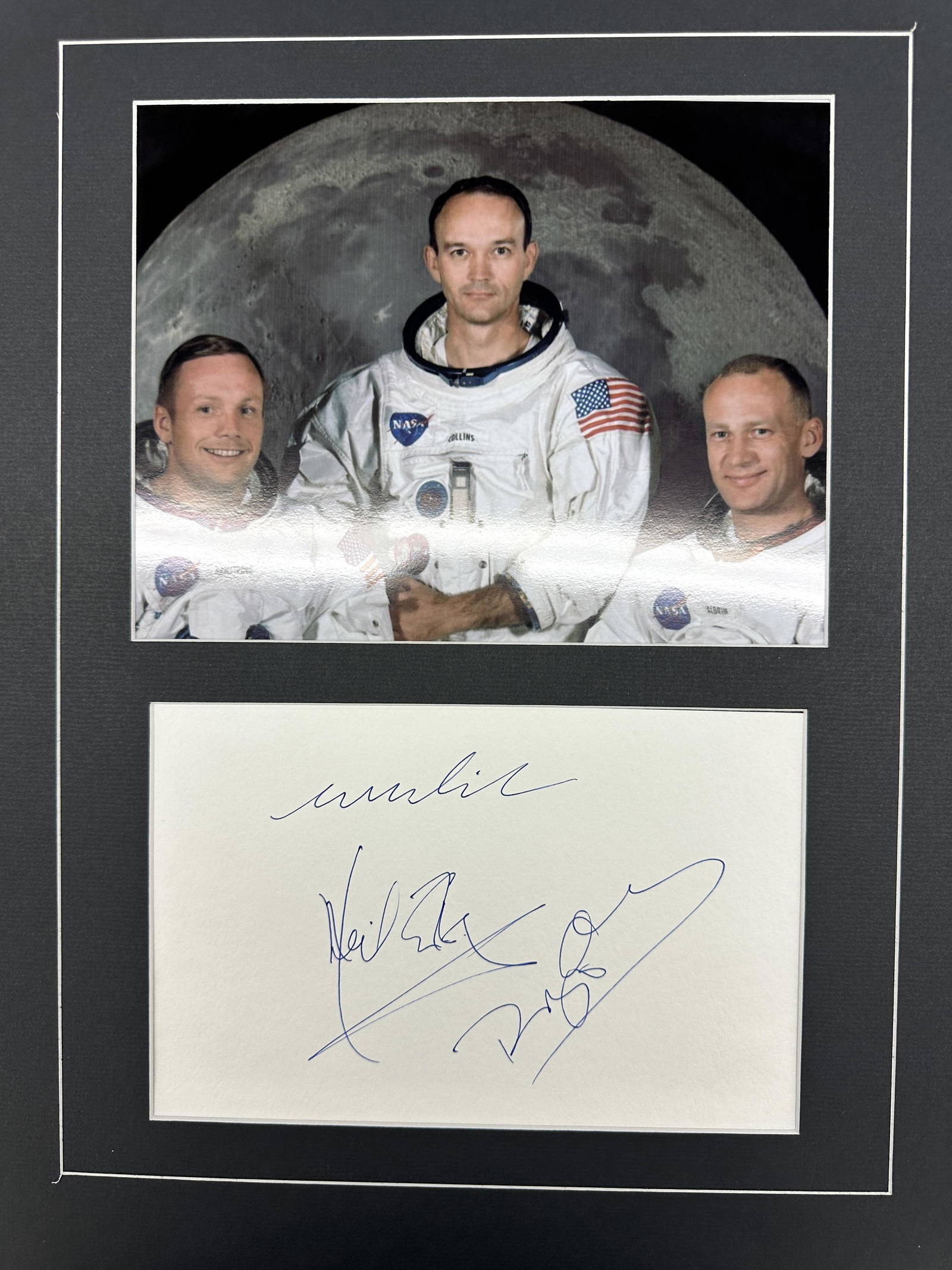 Apollo 11 Autographed Display All Neil Buzz Michael Auction