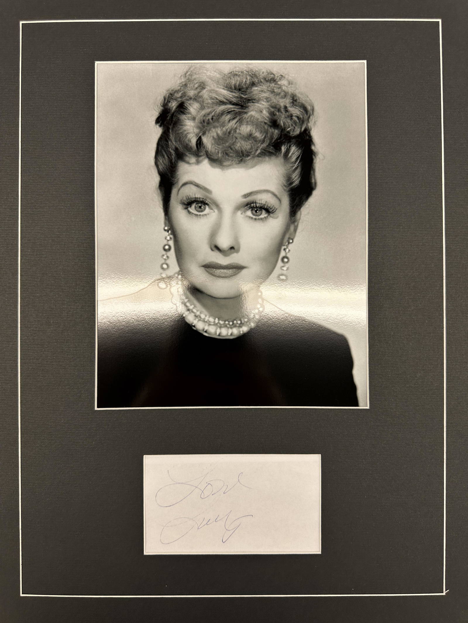 Lucille Ball Autographed Display Auction