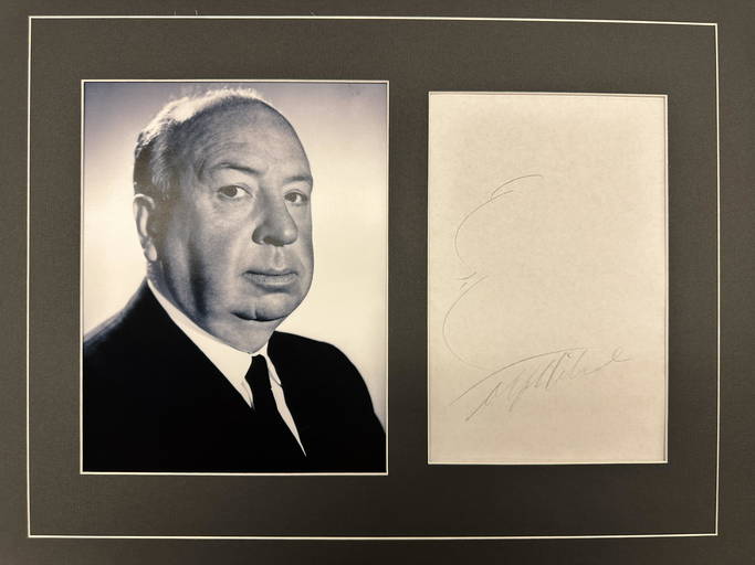 Alfred Hitchcock Autographed Display