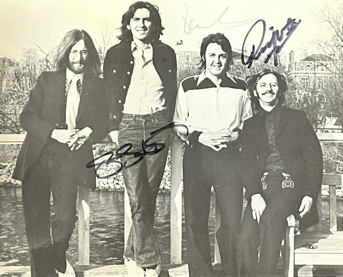 The Beatles Autographed 8x10 Paul George Ringo Auction