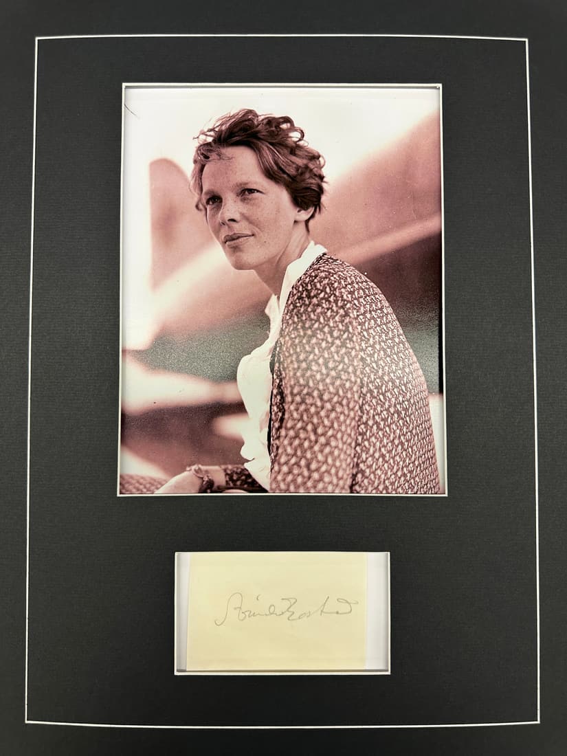 Ameilia Earhart Autographed Display Auction