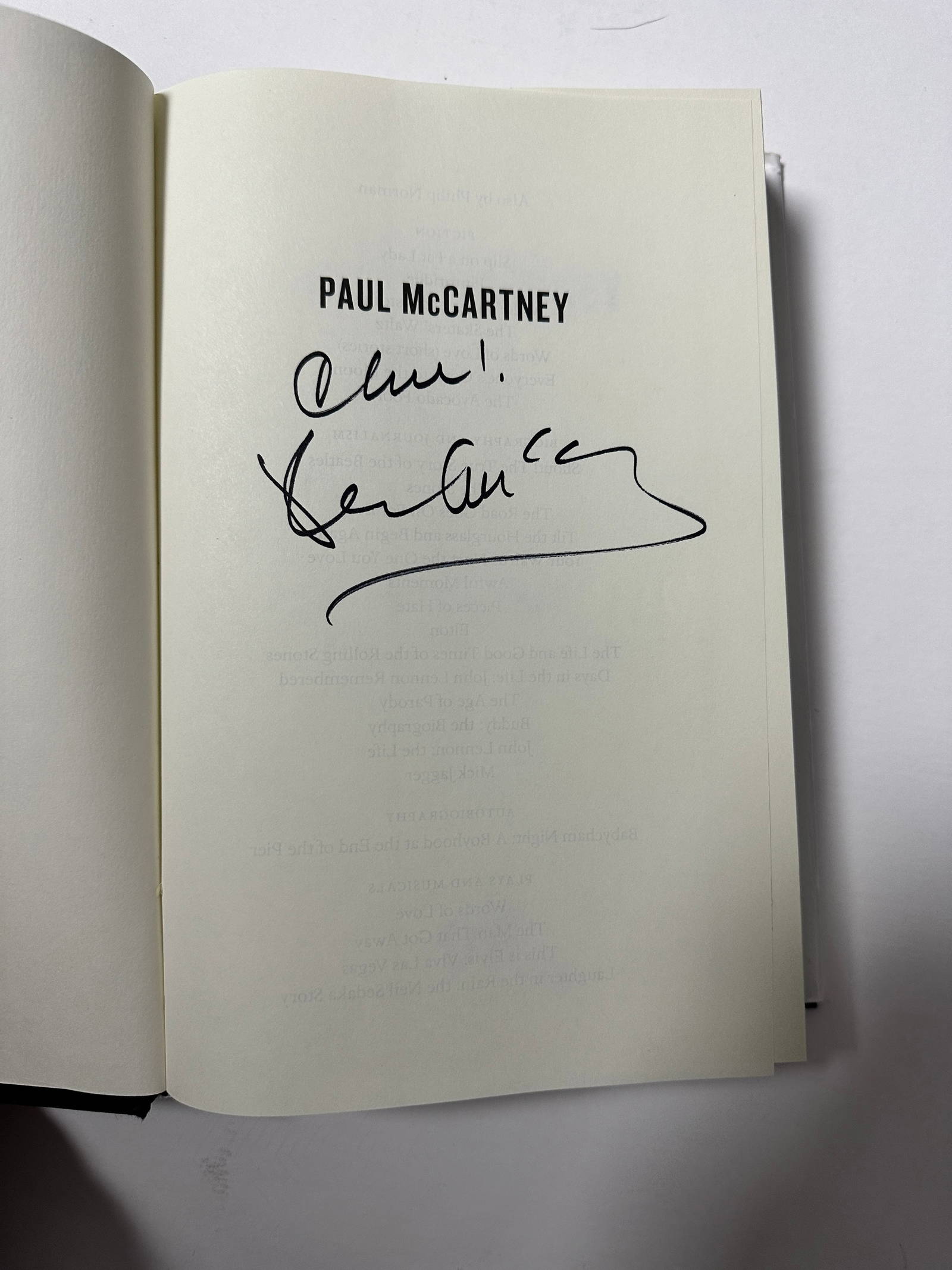 Paul Mccartney Autographed Display Auction