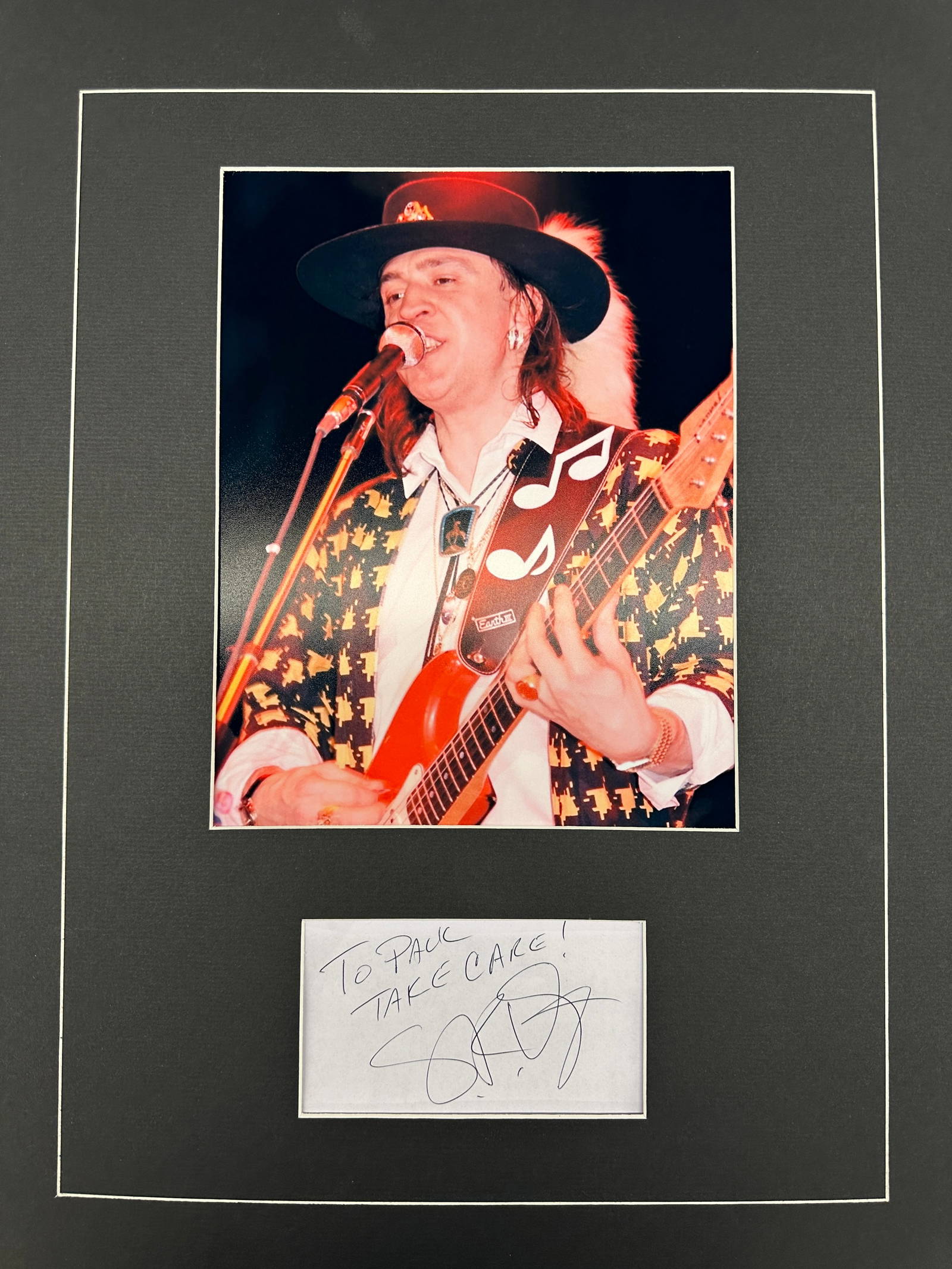 Stevie Ray Vaughan Autographed Display Auction
