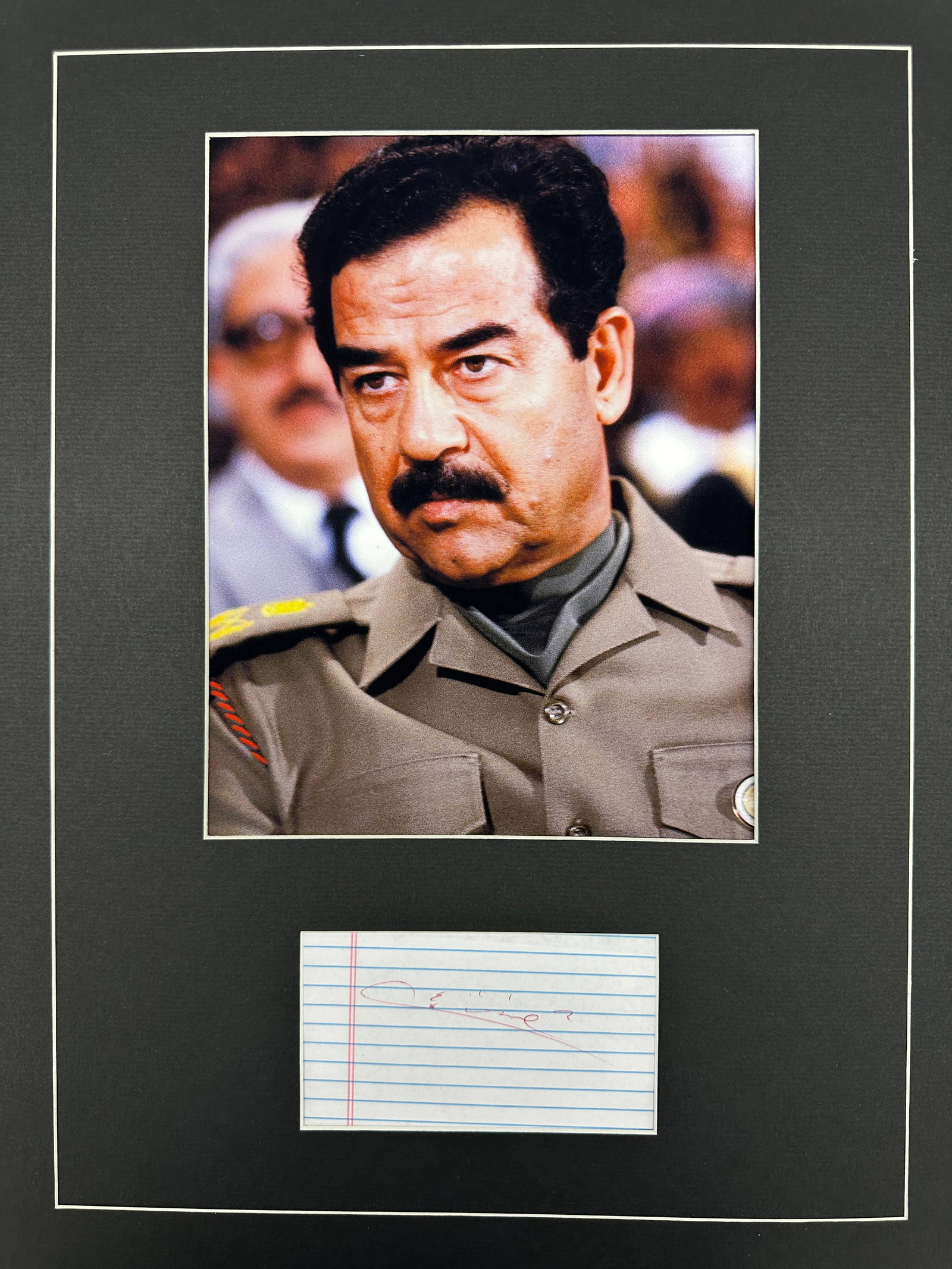 Saddam Hussein Autographed Display Auction