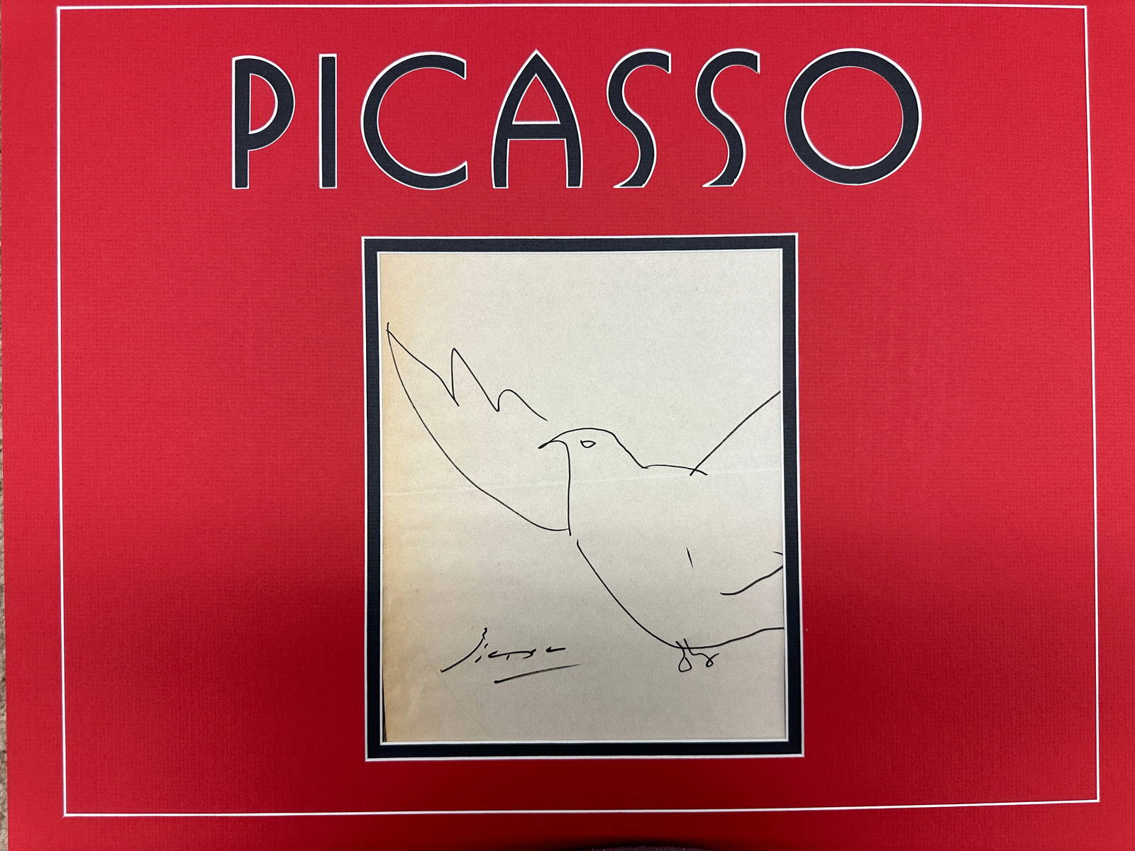 Picasso Autographed Sketch Display Auction