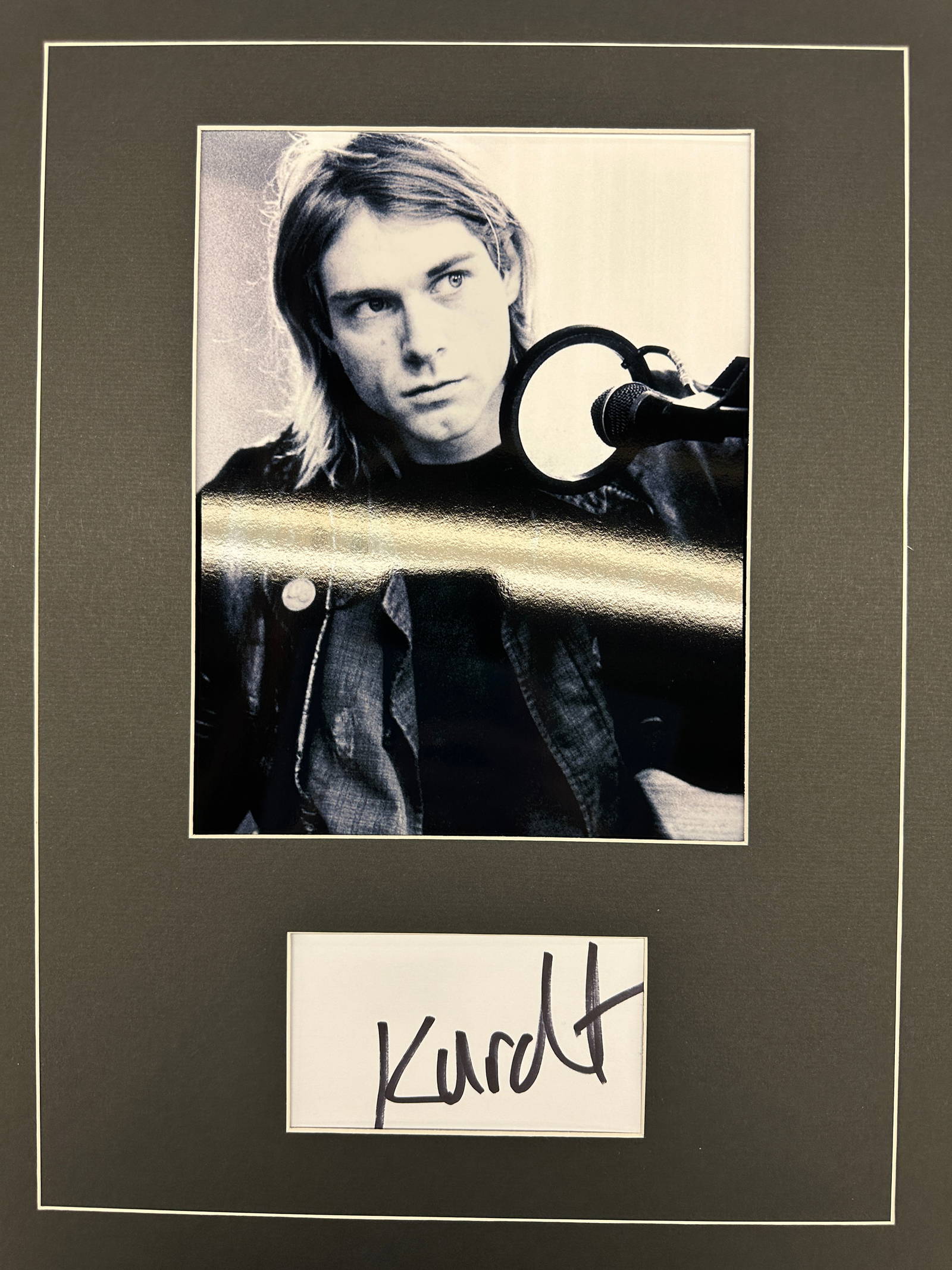 Kurt Cobain Autographed Display Auction