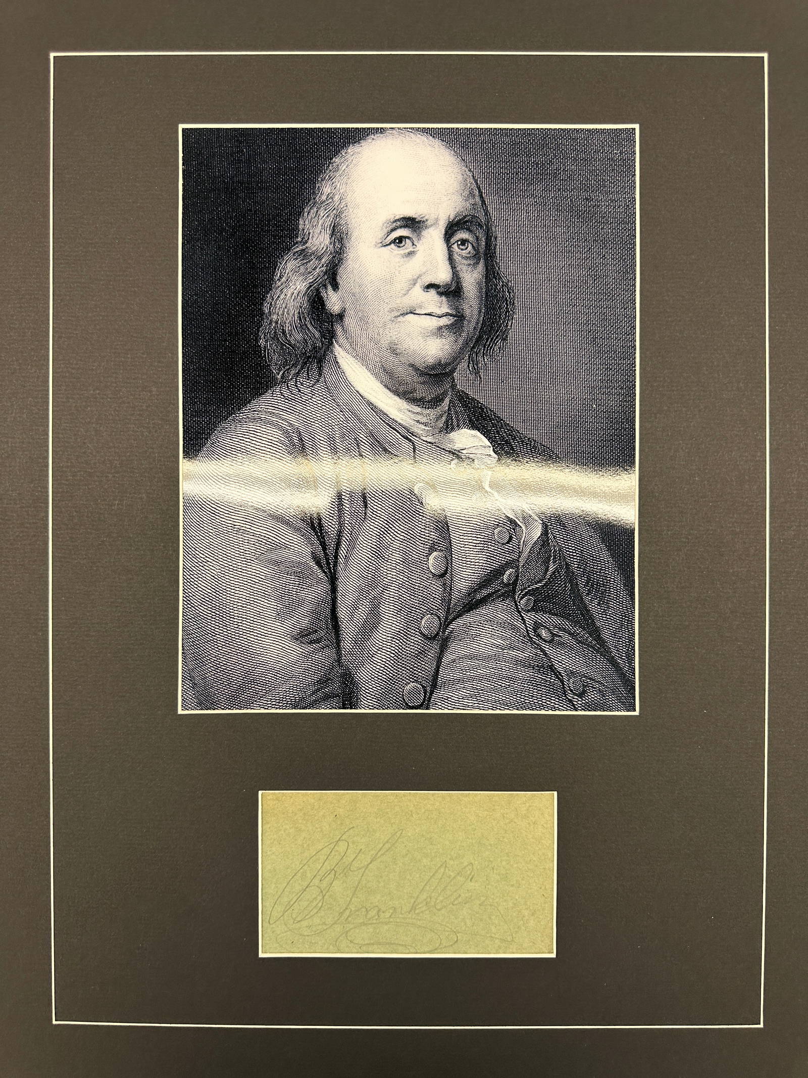 Ben Franklin Autographed Display Auction