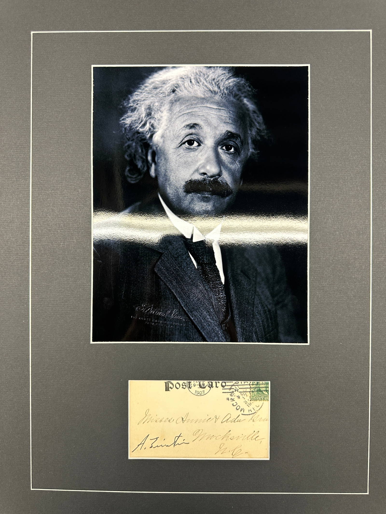 Albert Einstein Autographed Display Auction