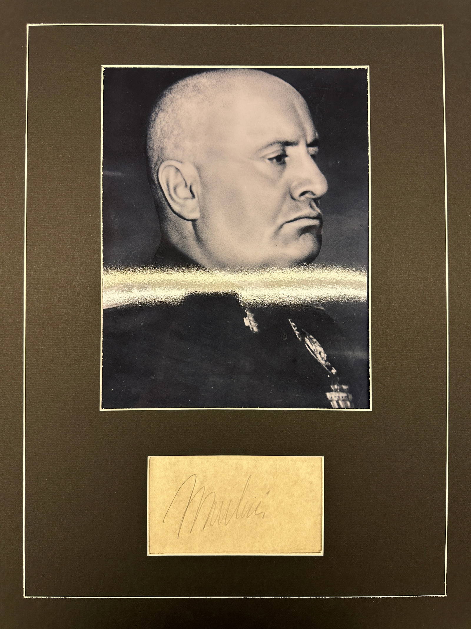 Benito Mussolini Autographed Display! Auction