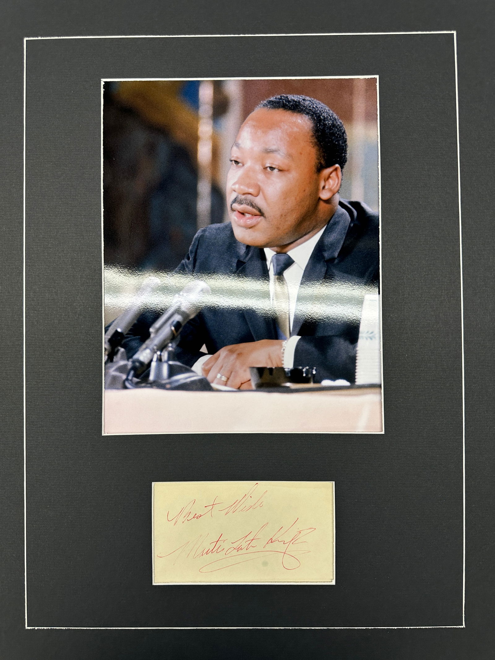 Martin Luther King Jr Autographed Display Auction