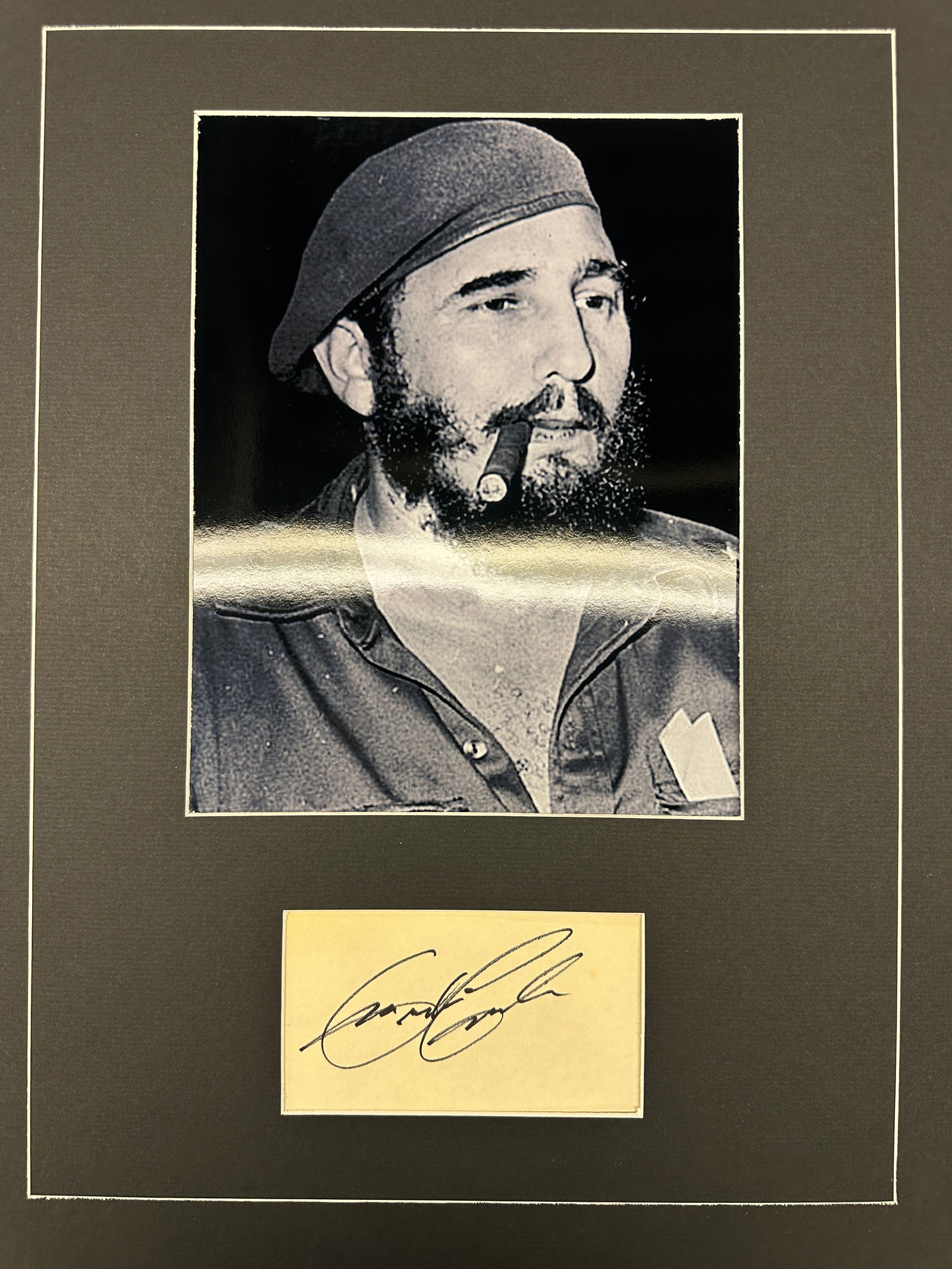Fidel Castro Autographed Display Auction
