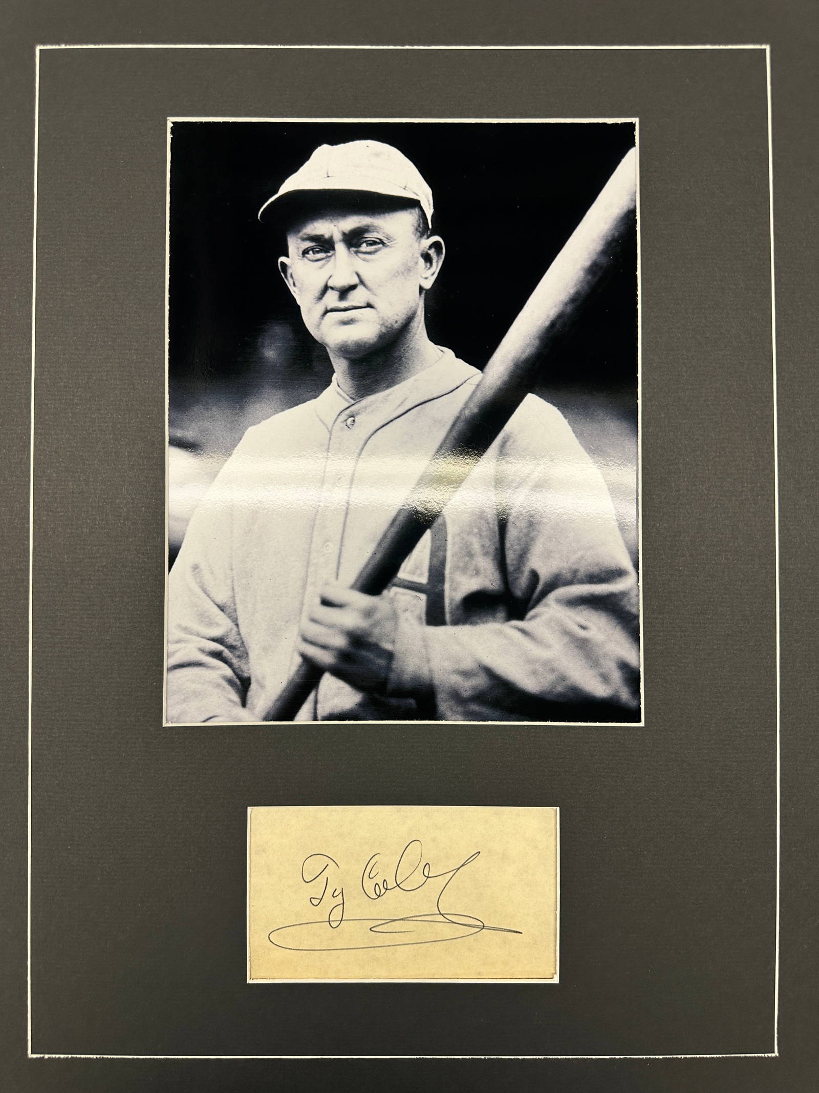 Ty Cobb Autographed Display Auction