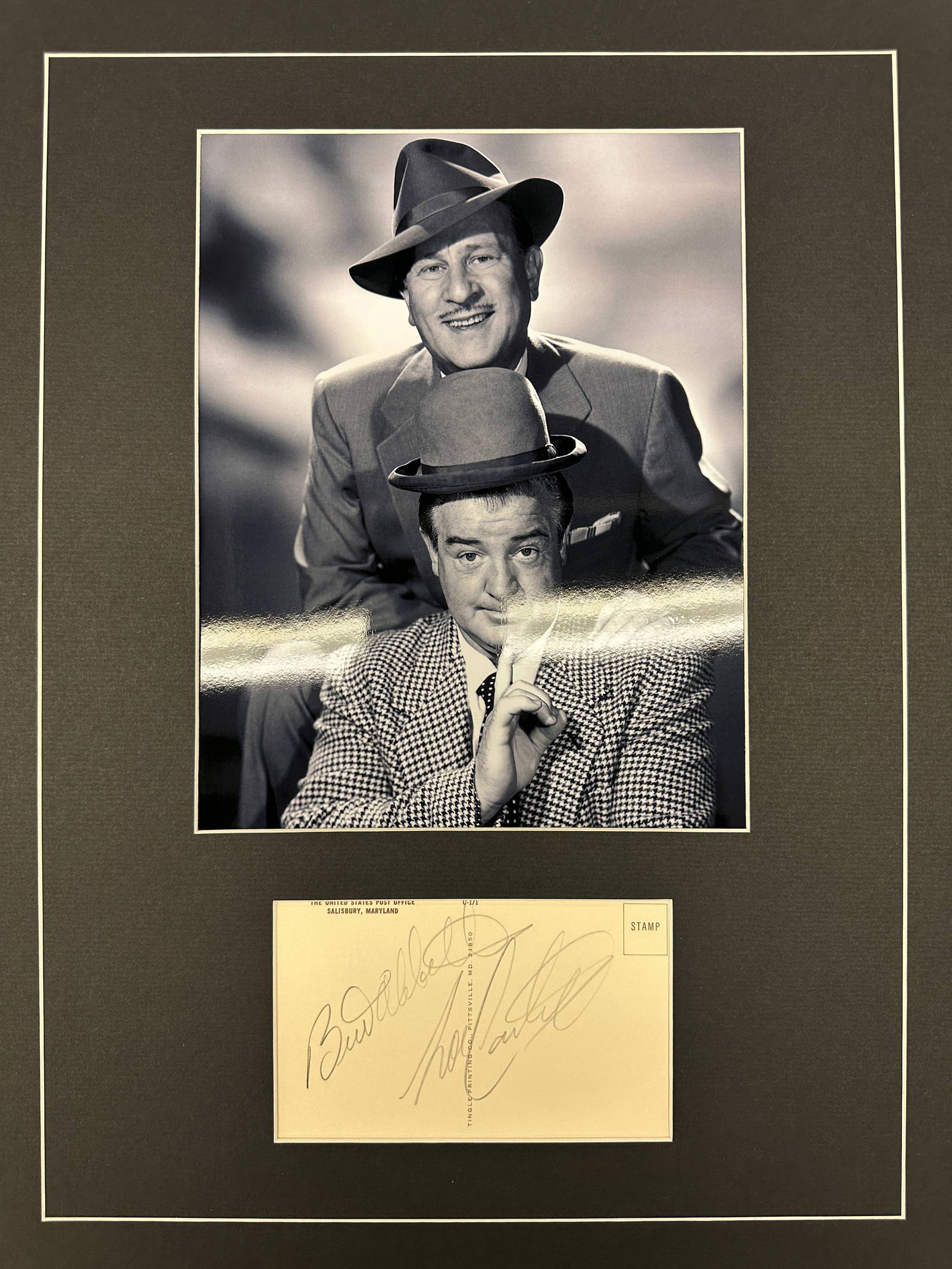 Abbott And Costello Autographed Display Auction