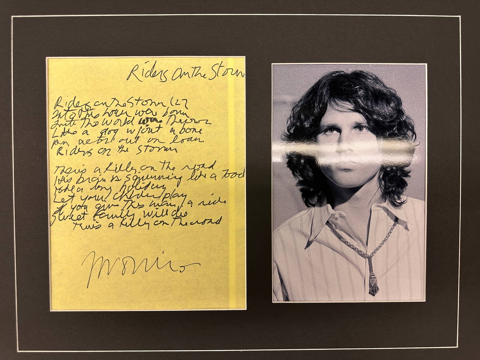 Jim Morrison Autographed Handwritten Riders Lyrics Auction