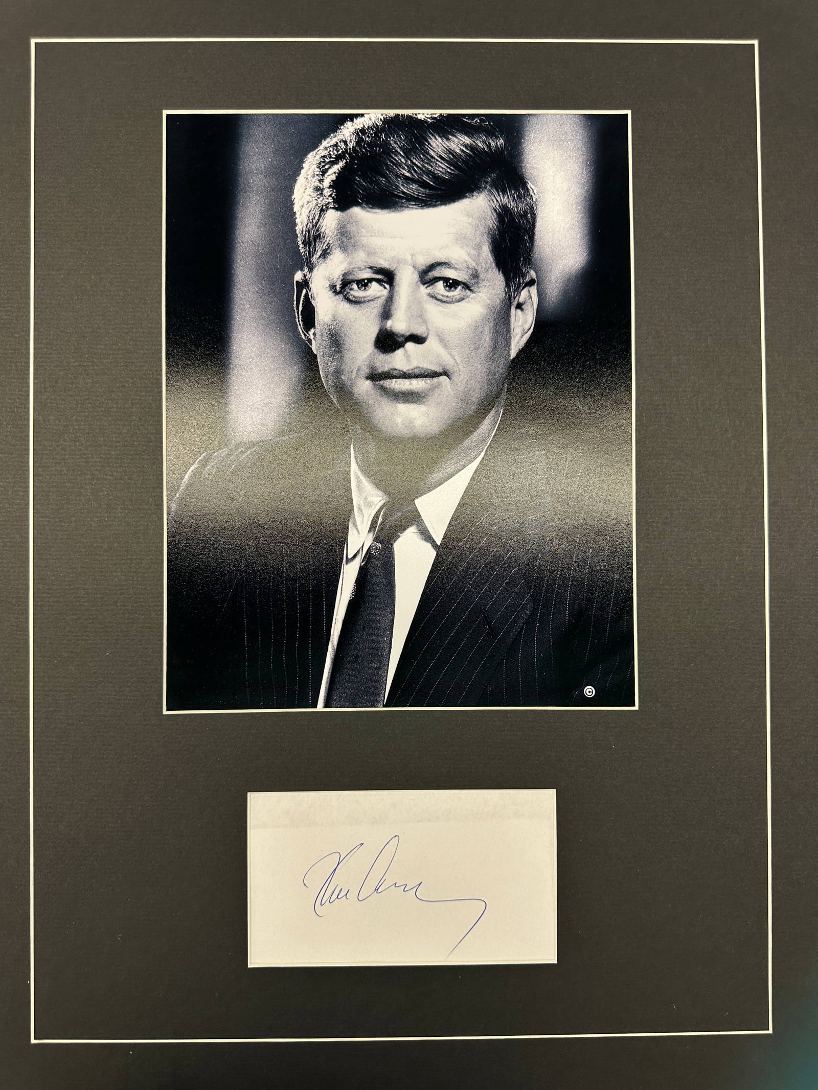 John F Kennedy Autograph Display Auction