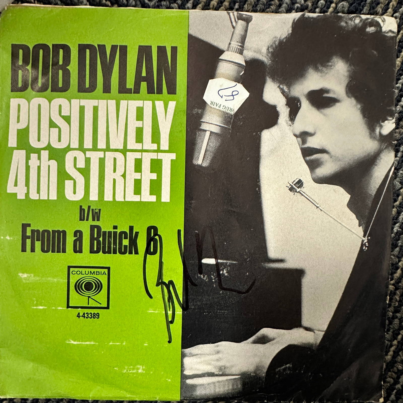 Bob Dylan Autographed Album 7" Single Auction
