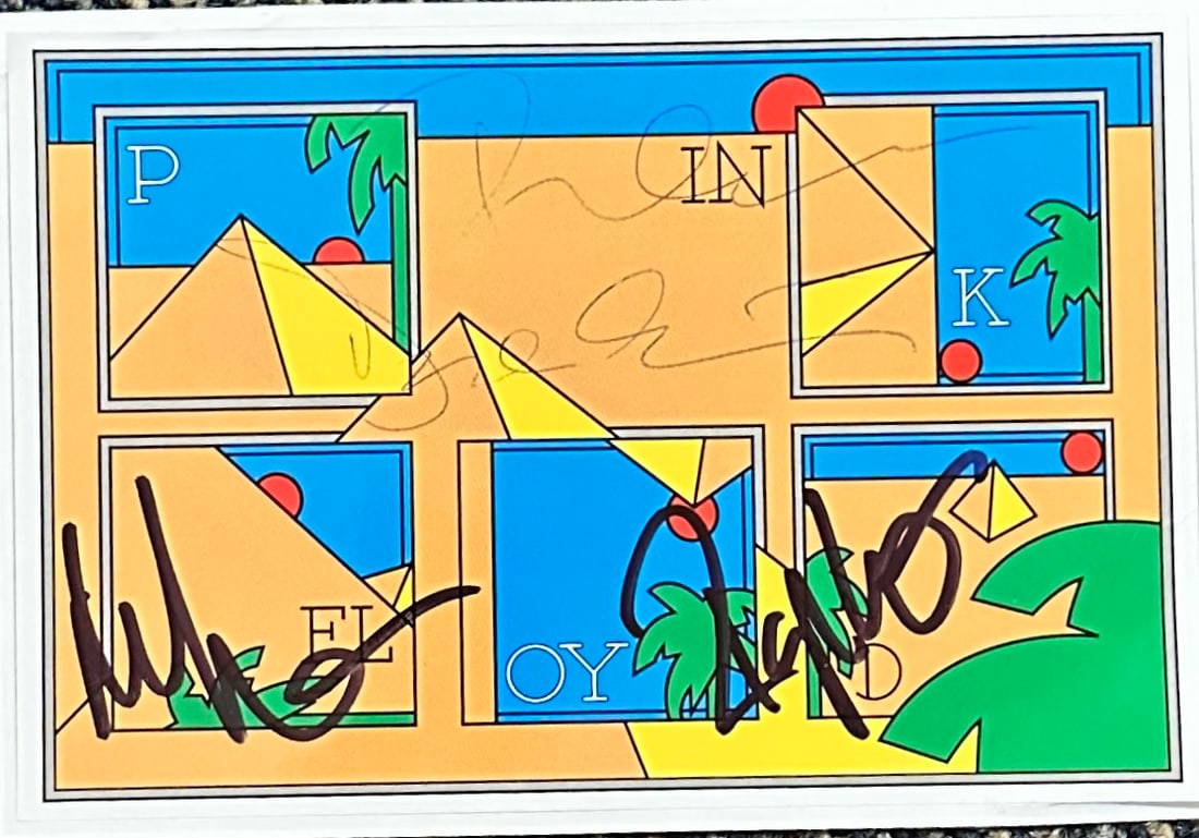 Pink Floyd Autographed Sticker All 4 Auction