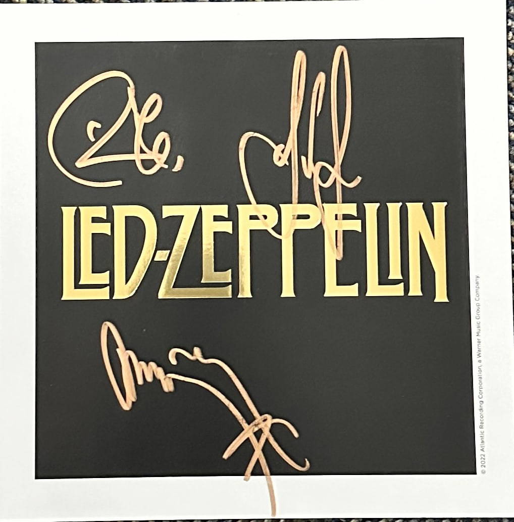 Led Zeppelin Autographed Print Page Plant Jones 9x9 Auction