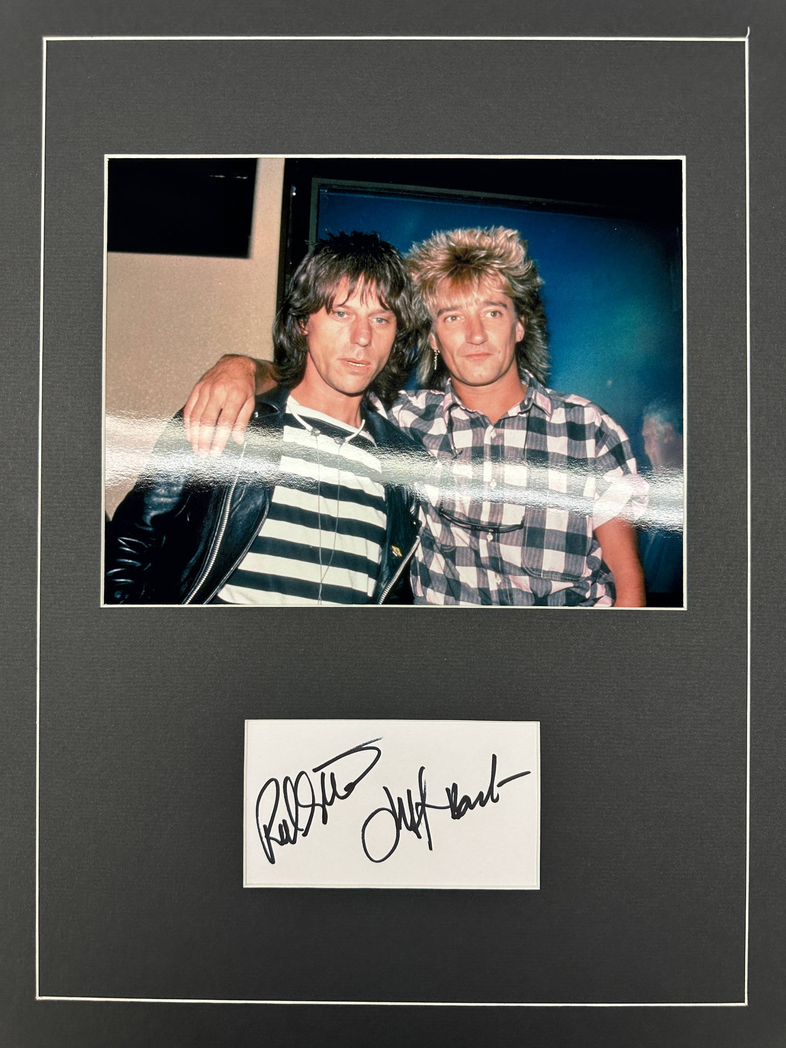 Jeff Beck And Rod Stewart Autographed Display Auction