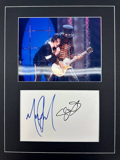 Michael Jackson And Slash Autograph Display