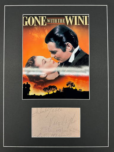 Gone With The Wind Cast Gable Leigh Havilland Mcdaniel Autograph Display