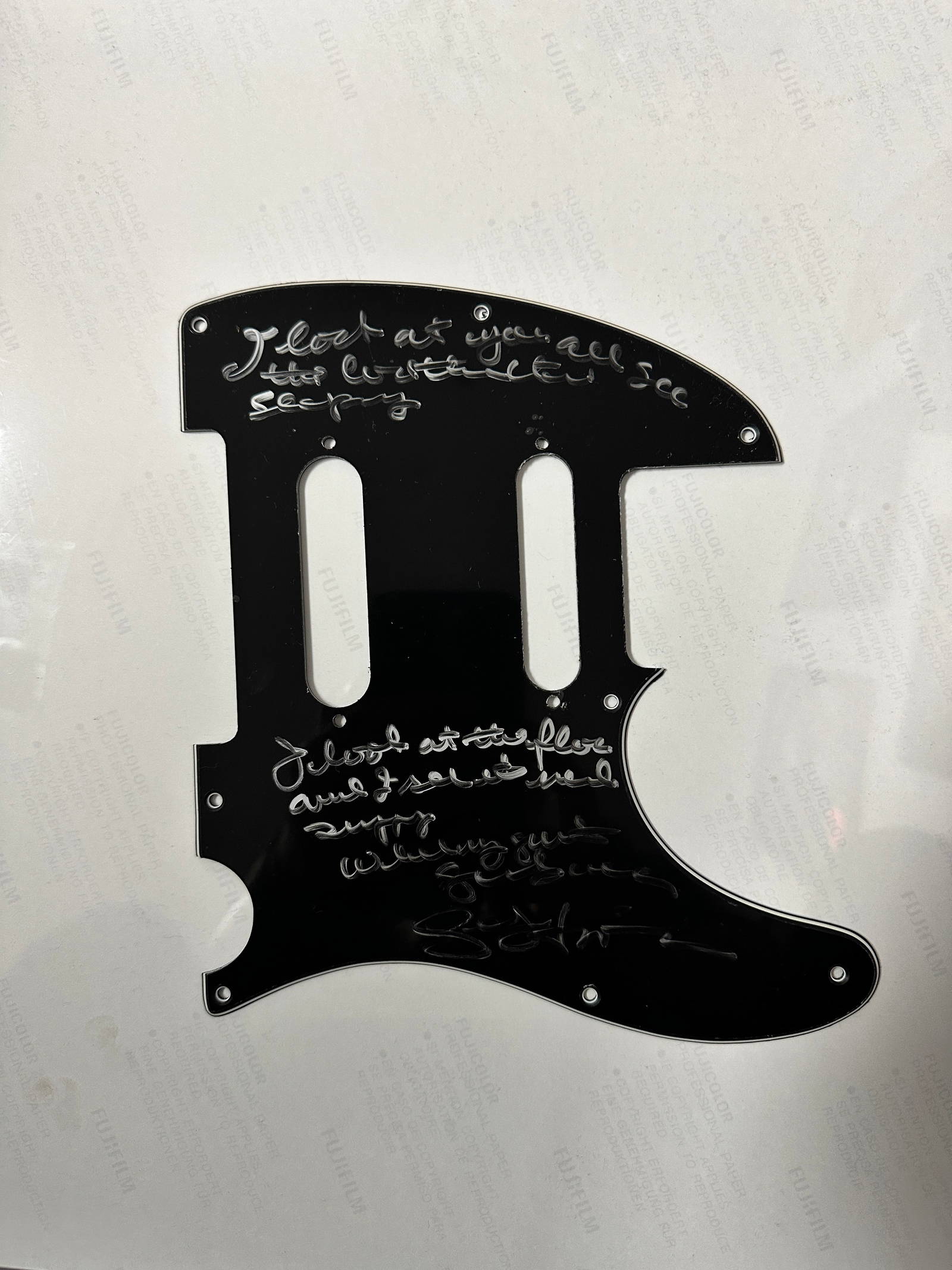 George Harrison Autographed Pickguard With Lyrics! Auction