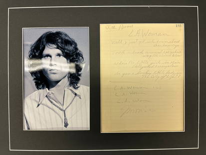 Jim Morrison Autograph Display