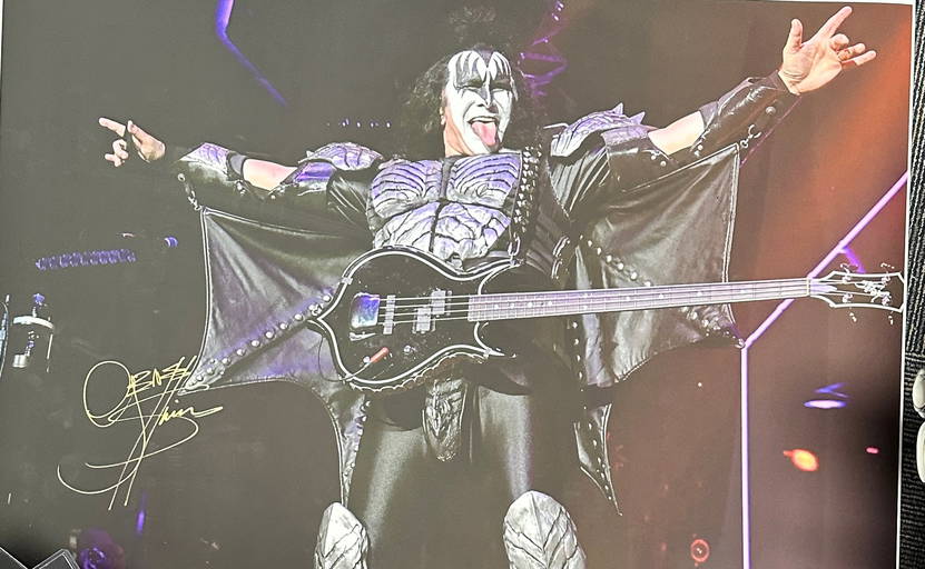 Gene Simmons Autographed Live Shot! 24x36