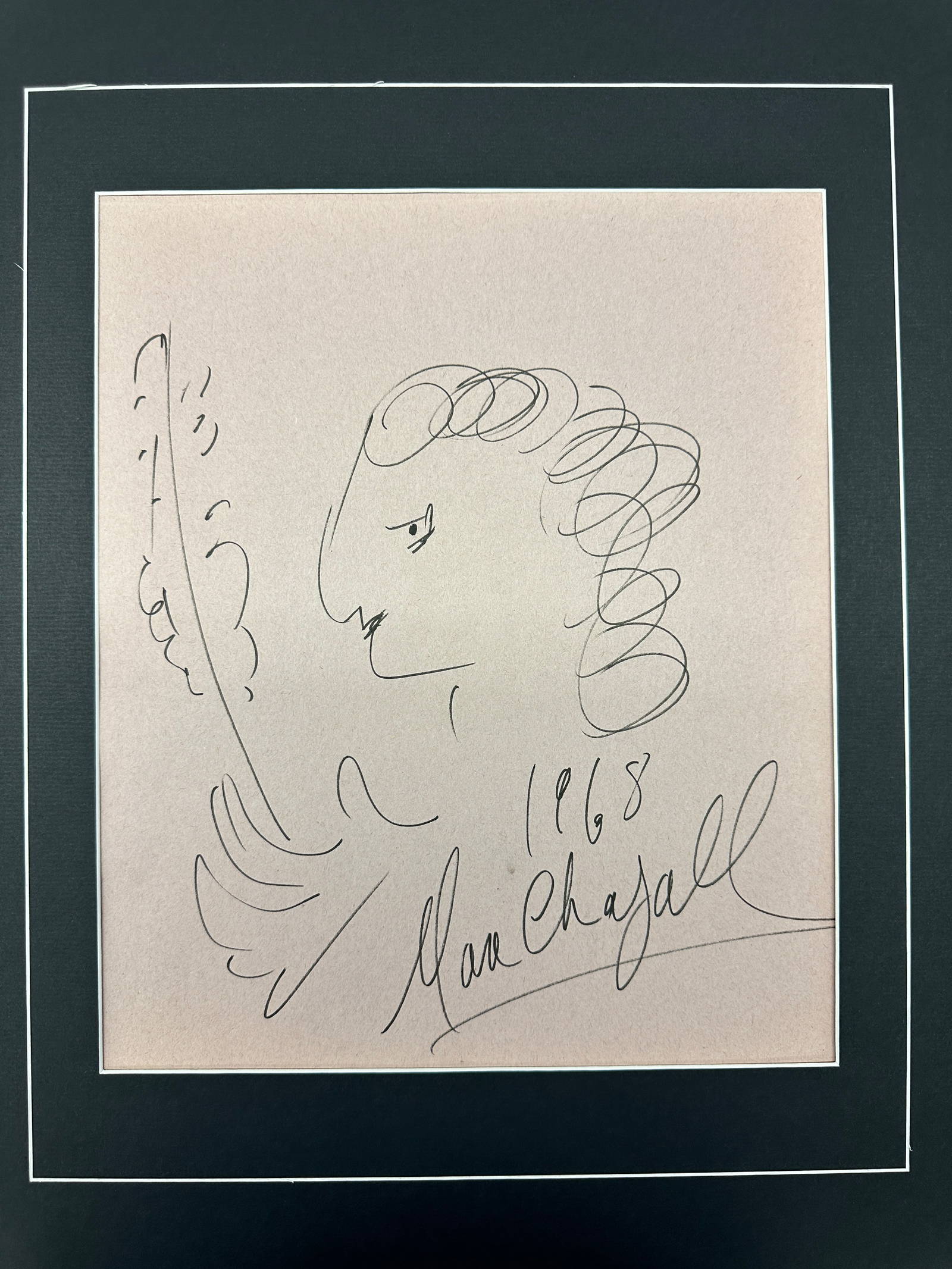 Marc Chagall Hand Drawn Sketch Auction