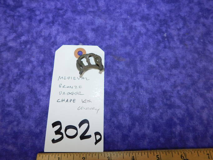 Medieval Bronze Dagger Chape 14th Century